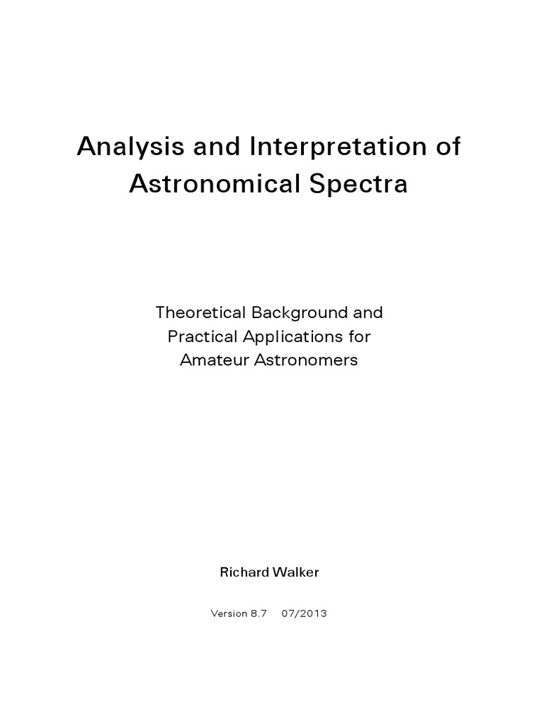 Analysis of Astronomical Spectros | PDF | Electromagnetic Spectrum ...