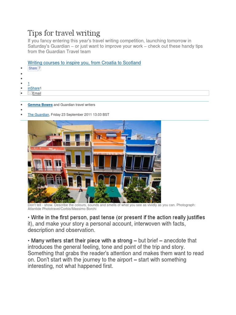 Tips For Travel Writing | PDF | Alps | Interview