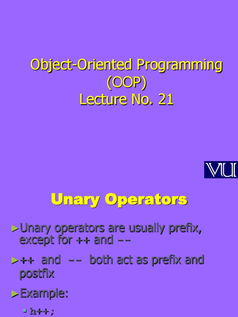 Object Oriented Programming Oop Cs304 Power Point Slides Lecture 21 3902