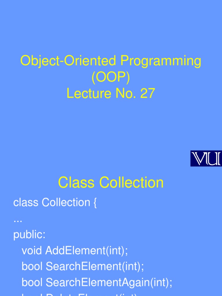 Object Oriented Programming Oop Cs304 Power Point Slides Lecture 27 Pdf Inheritance 7617