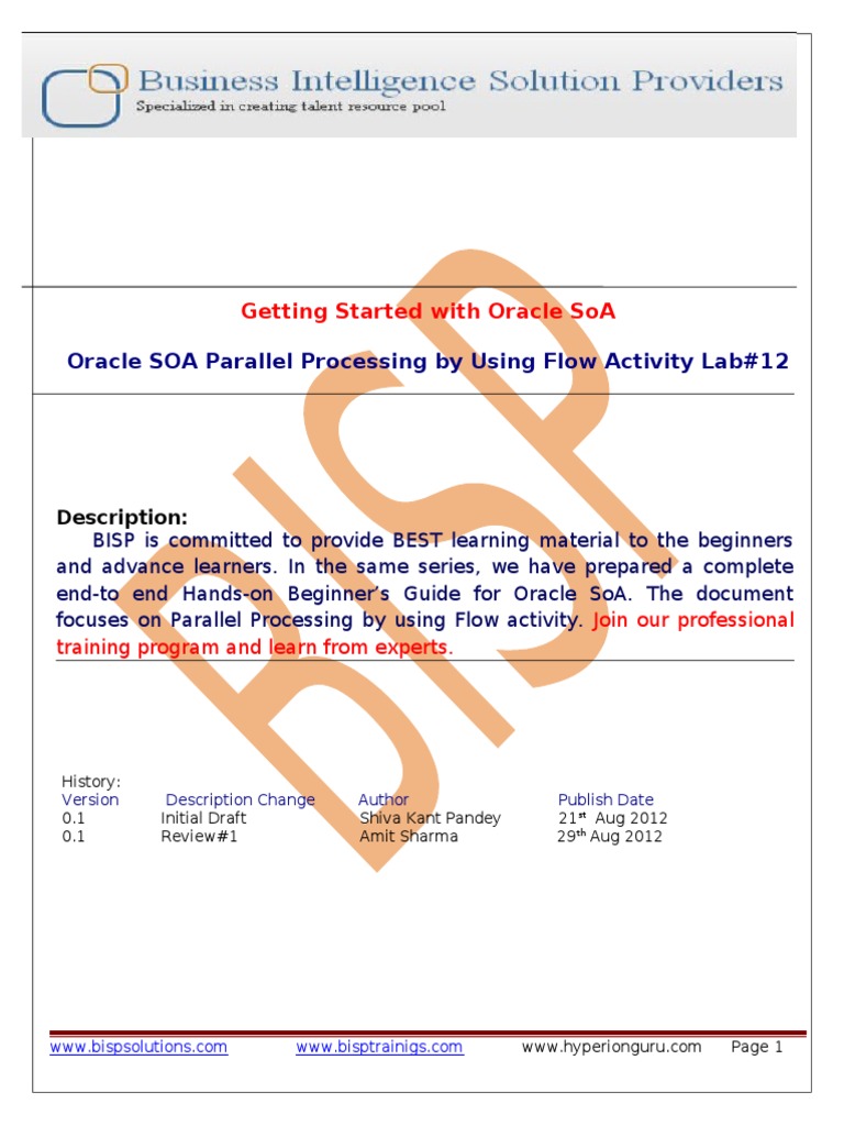 Oracle SOA Parallel Processing by Using Flow Activity Lab#12 | PDF ...