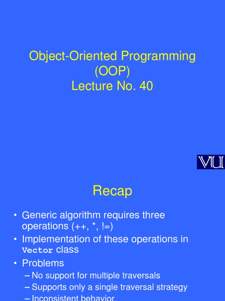 Object Oriented Programming Oop Cs304 Power Point Slides Lecture 40 Pdf Object Oriented