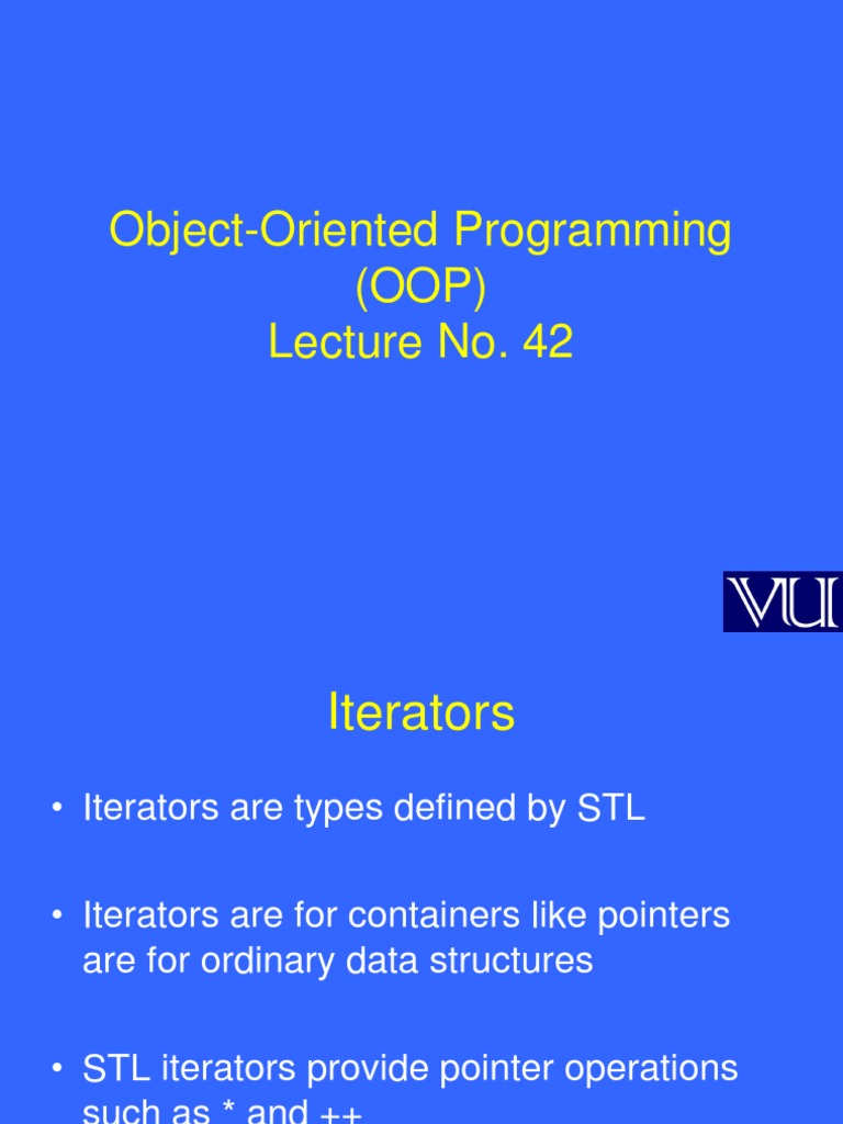 Object Oriented Programming Oop Cs304 Power Point Slides Lecture 42 Pdf Algorithms And