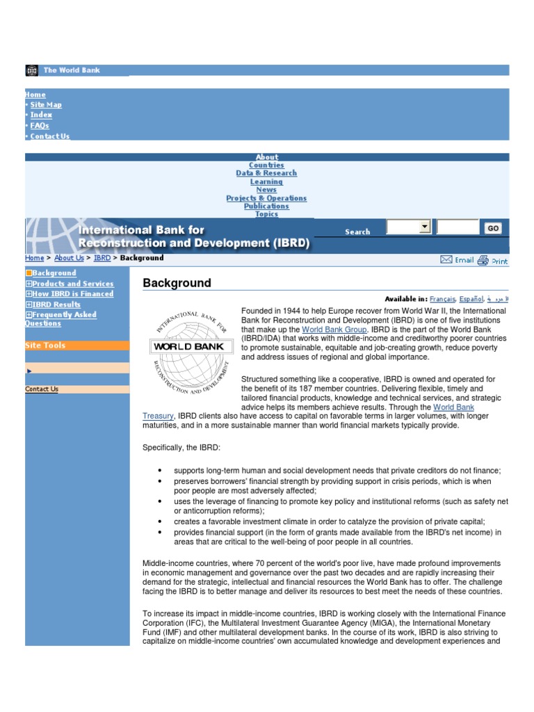 IBRD | PDF | World Bank | Financial Markets