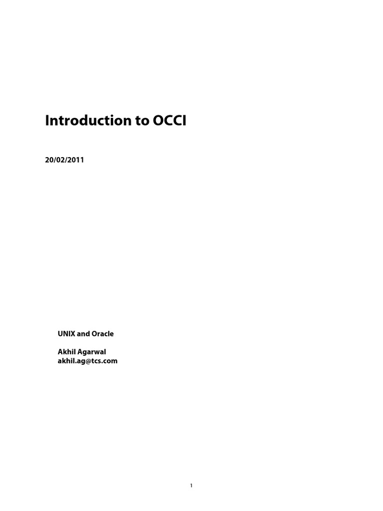Introduction To OCCI | PDF | Sql | C++