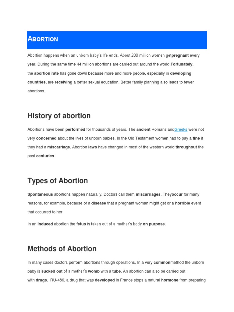 History of Abortion: Bortion | PDF | Abortion | Methods Of Birth Control