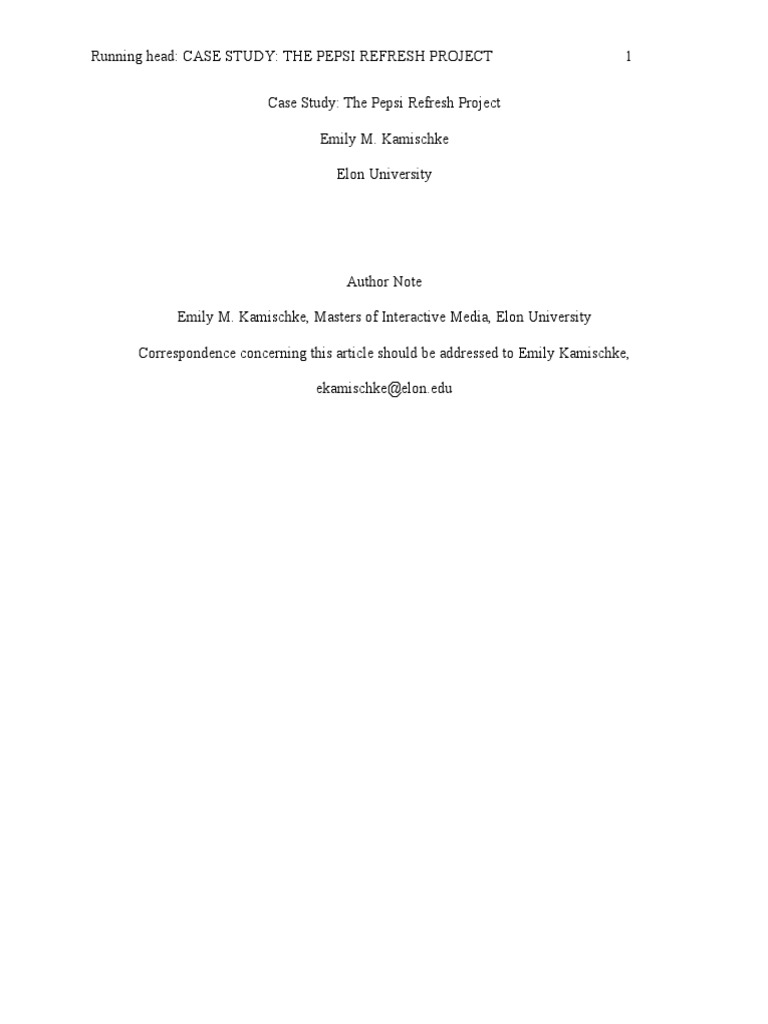 CSR Insights from Pepsi Refresh | PDF | Pepsi Co | Crowdsourcing