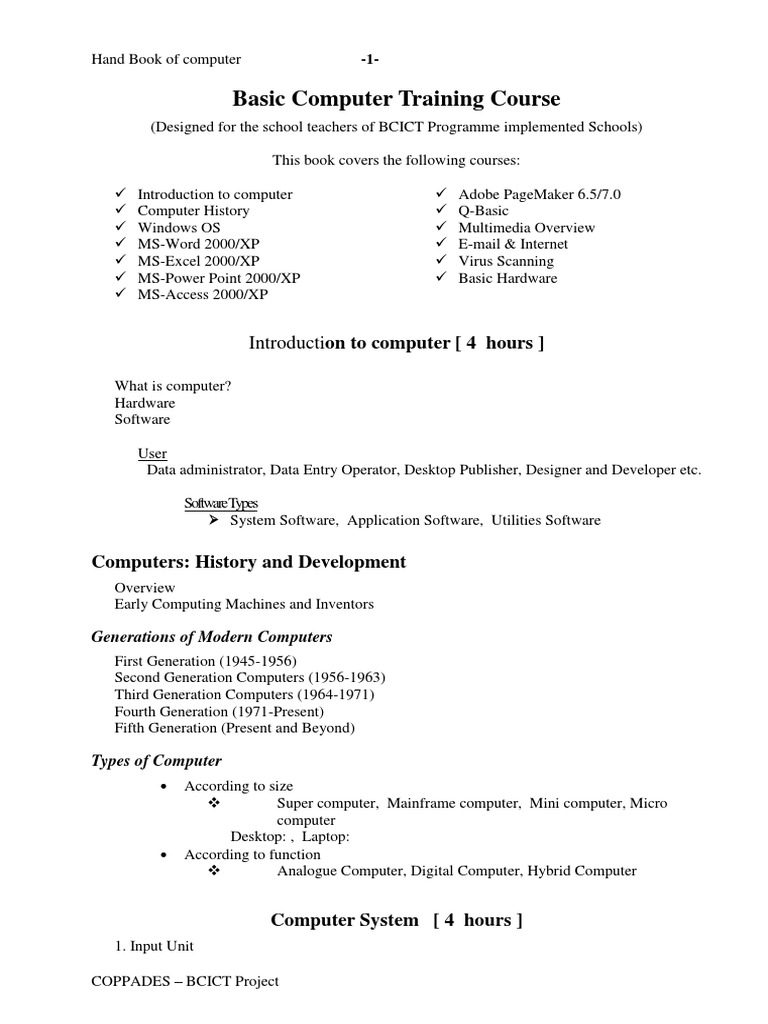 Basic Course Shortcut | PDF