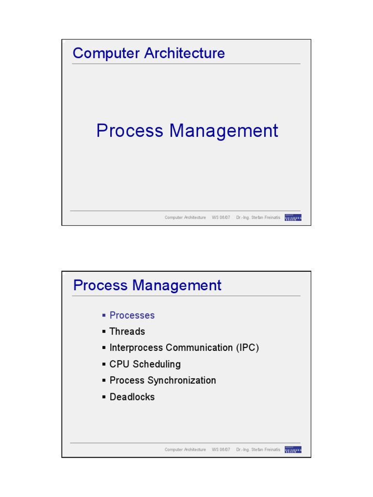 Process Management | PDF | Process (Computing) | Concurrency (Computer ...