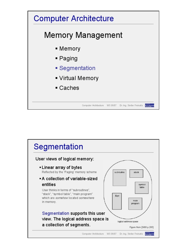 Segmentation | PDF | Computer Data Storage | Operating System