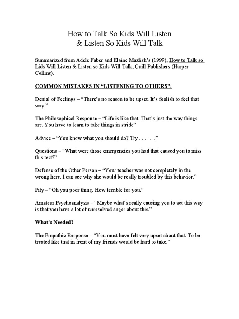 Effective Communication with Kids | PDF | Language Arts & Discipline ...