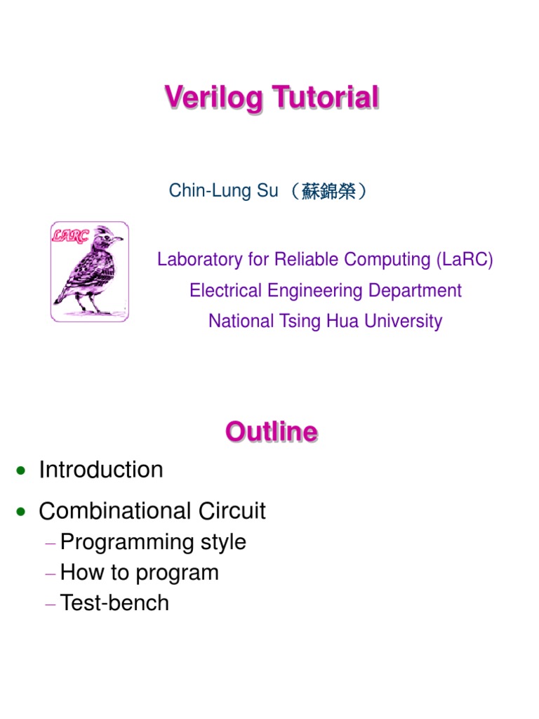 Verilog Tutorial: Chin-Lung Su | Download Free PDF | Hardware Description Language | Logic Synthesis