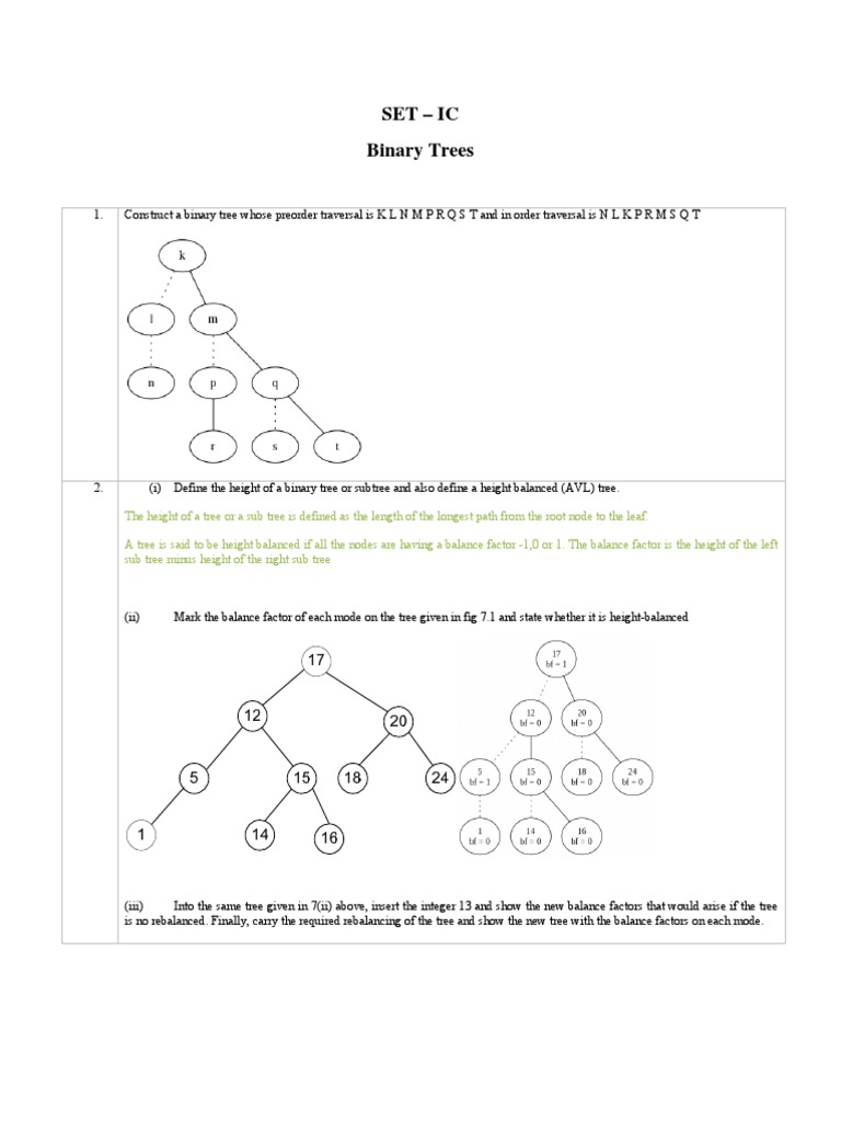 Assignment - IC Binary Trees Solutions | PDF | Applied Mathematics | Computer Programming