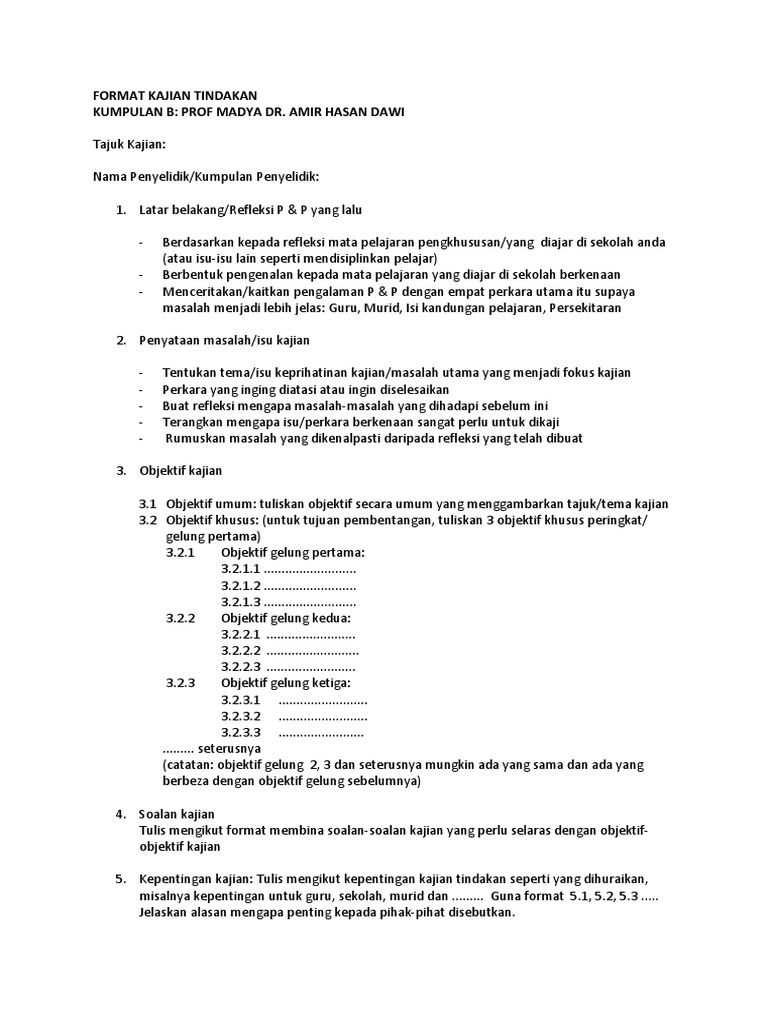 Format Tugasan Kajian Tindakan | PDF