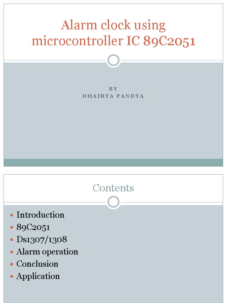 Alarm Clock Using Microcontroller Using 89C2051 | PDF | Microcontroller ... Alarm Clock Using Microcontroller Using 89C2051 | PDF | Microcontroller ...