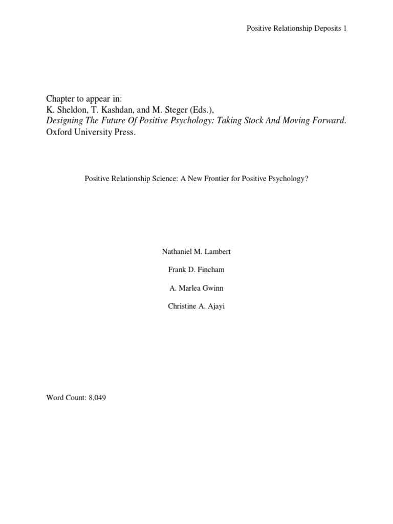 Positive Relationship Science PDF | PDF | Positive Psychology | Gratitude