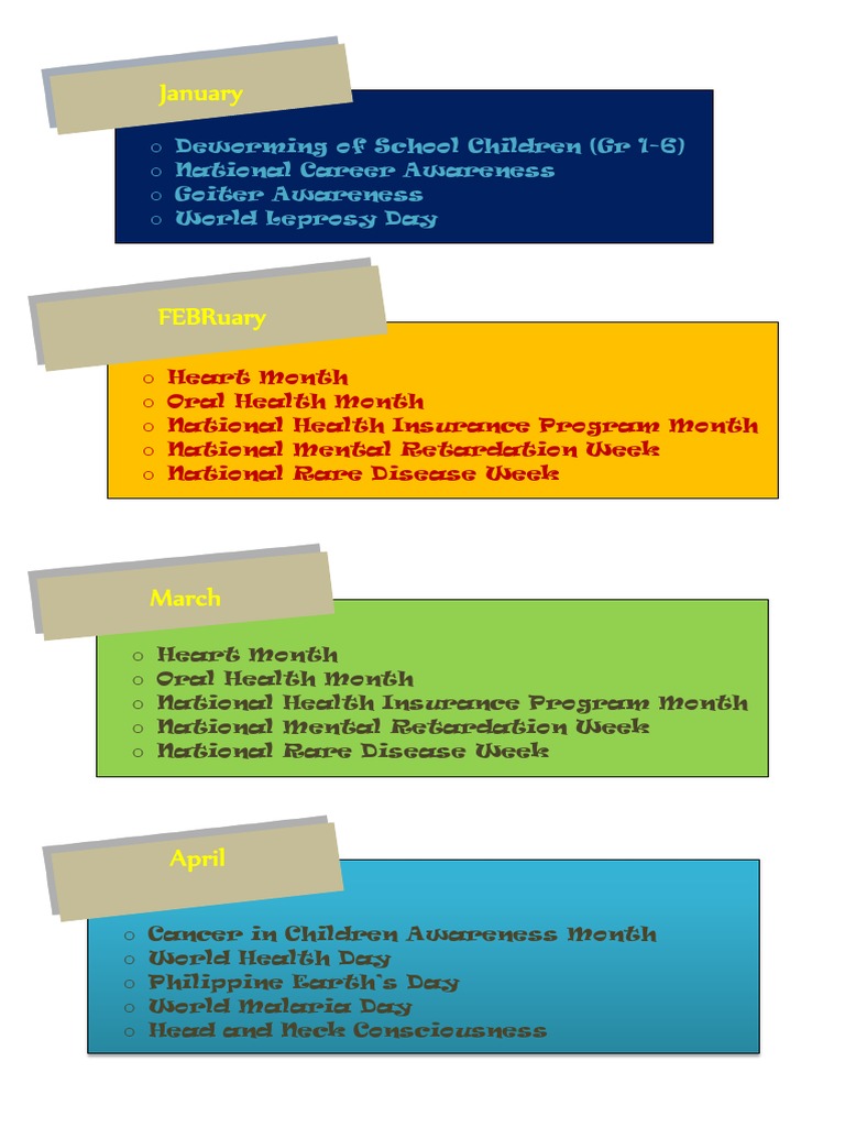DOH Calendar | PDF | Cancer | Epidemiology