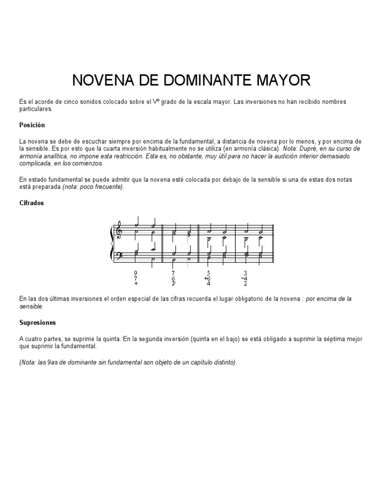 Novena de Dominante Mayor | PDF | Melodía | Pitch (Música)