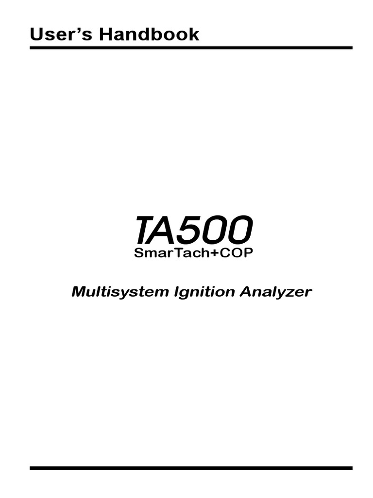 TA500 Ignition System Analyser Operation Manual | PDF | Ignition System ...