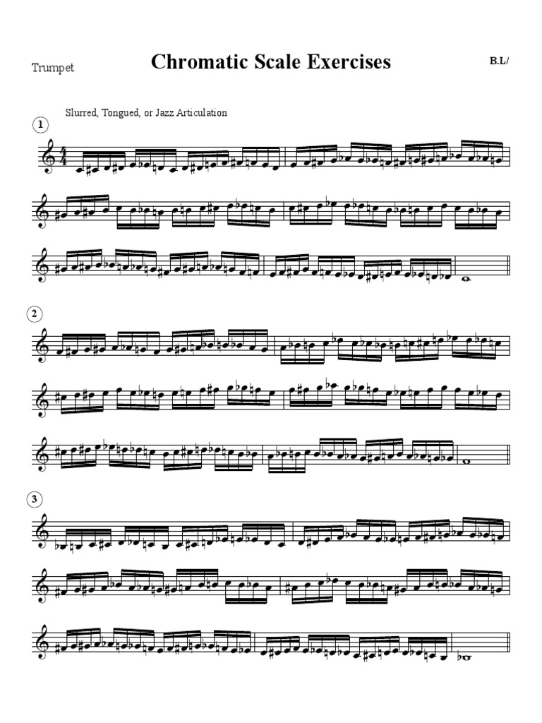 Chromatic Scale Exercises - Mus | PDF