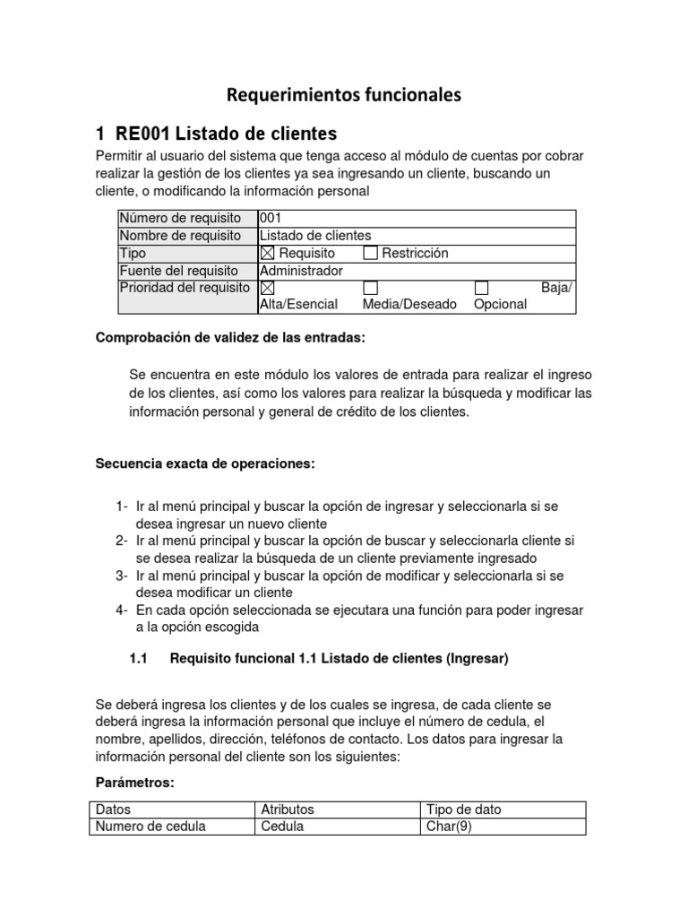 Requerimientos Funcionales | PDF | SQL | Bases de datos