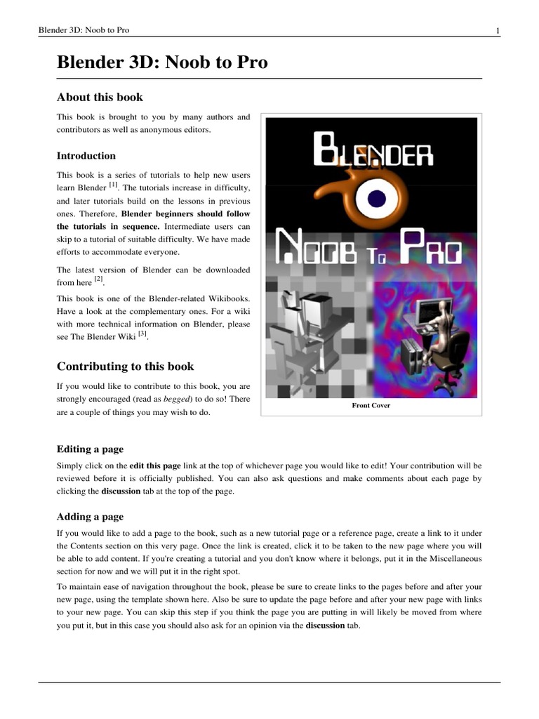 Blender 3D: Noob To Pro: About This Book | PDF | Blender (Software ...