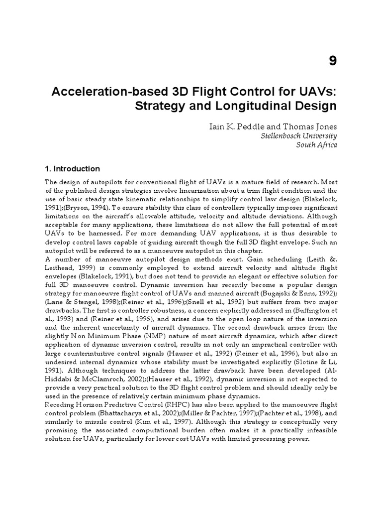 3D Flight Control for UAVs Using Acceleration | PDF | Rotation Around A ...
