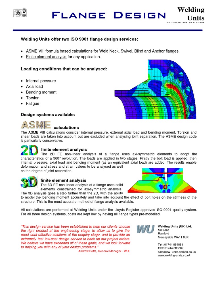 Flange Design: Welding Units | PDF