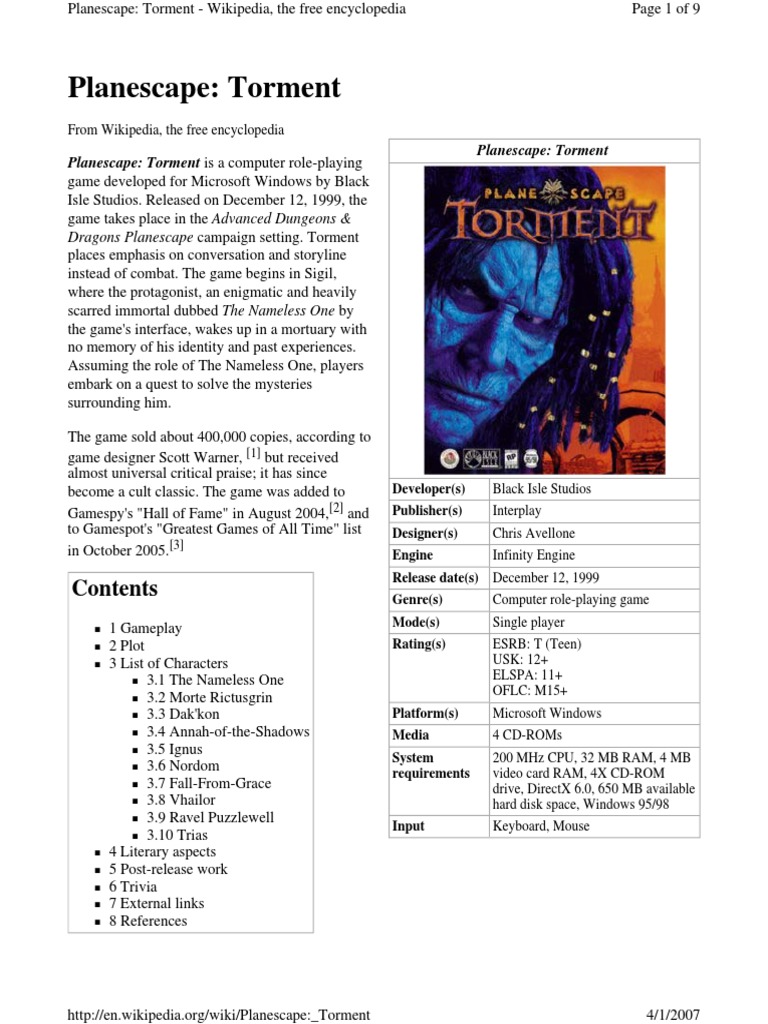 Planescape Torment | PDF | Leisure