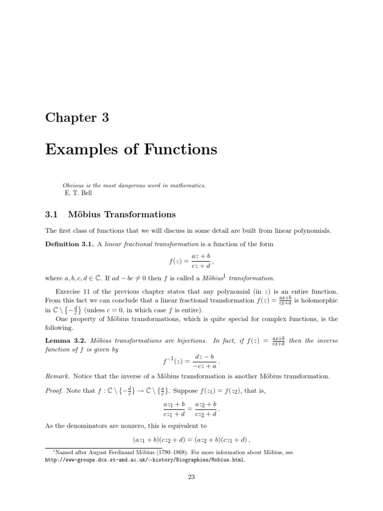 Mobius Transformations | PDF | Trigonometric Functions | Logarithm