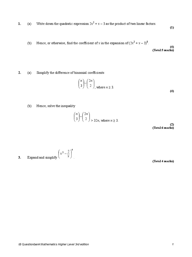 IB Questionbank Mathematics Higher Level 3rd Edition 1 | PDF