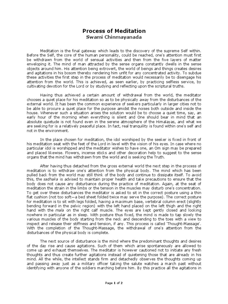 A Step-by-Step Guide to the Process of Meditation | PDF | Meditation ...