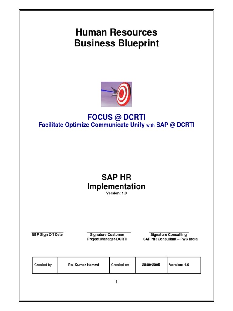 Sap HR Business Blue Print | PDF | Product Lifecycle | Human Resources