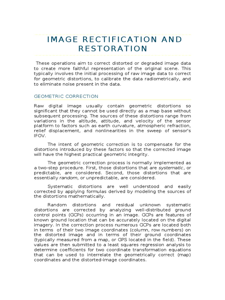Image Rectification and Restoration | PDF | Sun | Astronomical Unit