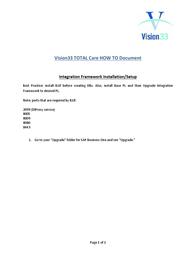 v33 How To B1if - Installation Documentation | PDF | Login | Password