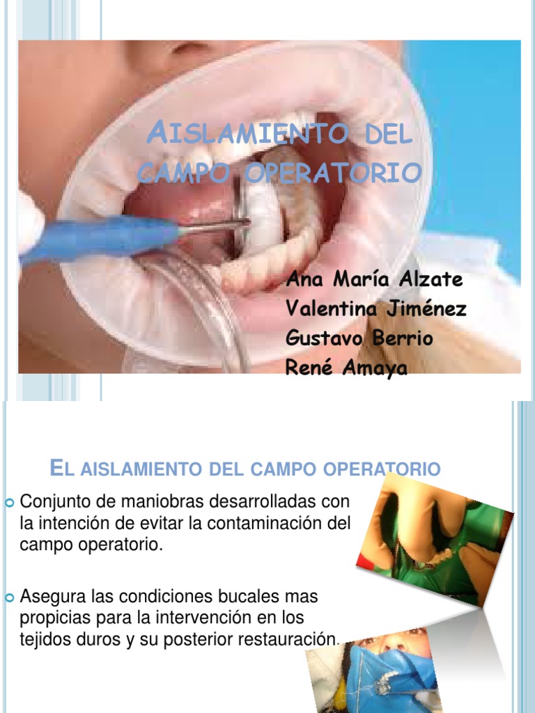 Aislamiento Del Campo Operatorio | PDF | Diente humano | Odontología