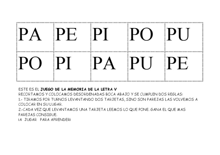 Juego Memoria de La P | PDF | Deportes y actividades al aire libre ...