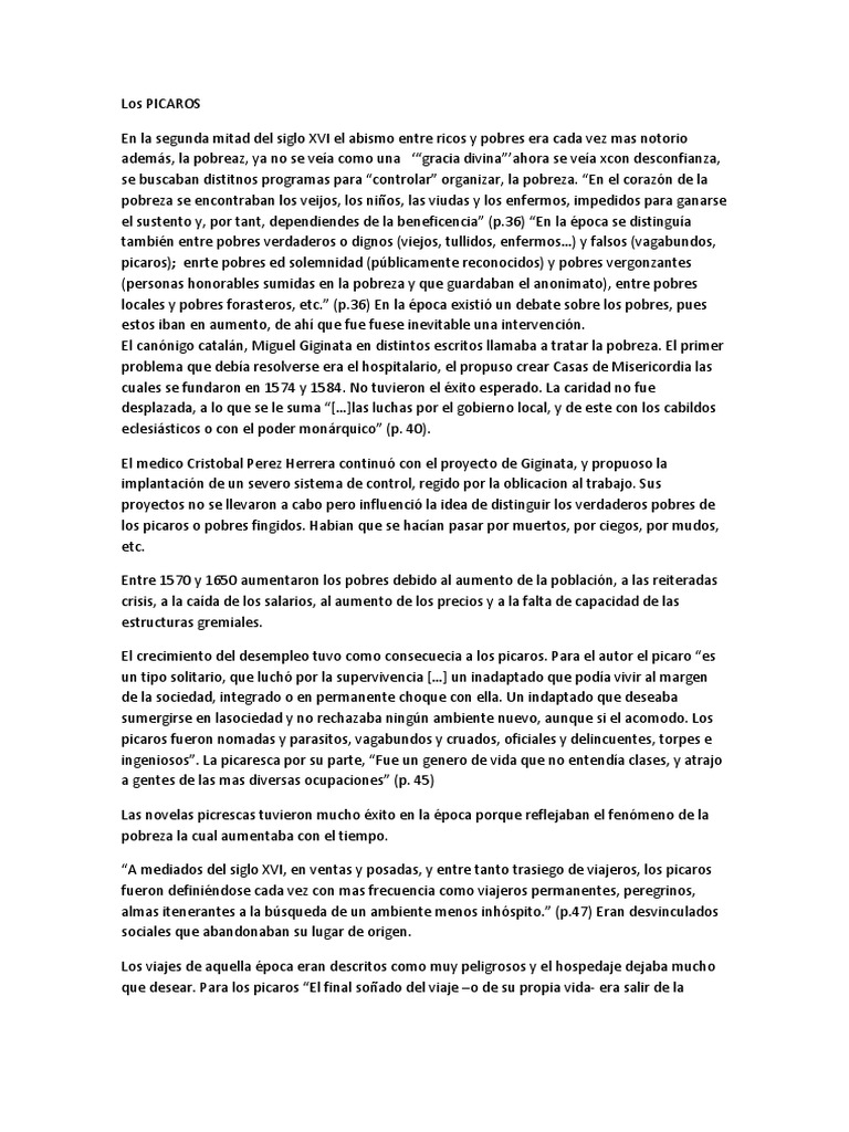 Los Picaros Marin | PDF | Nobleza | Pobreza