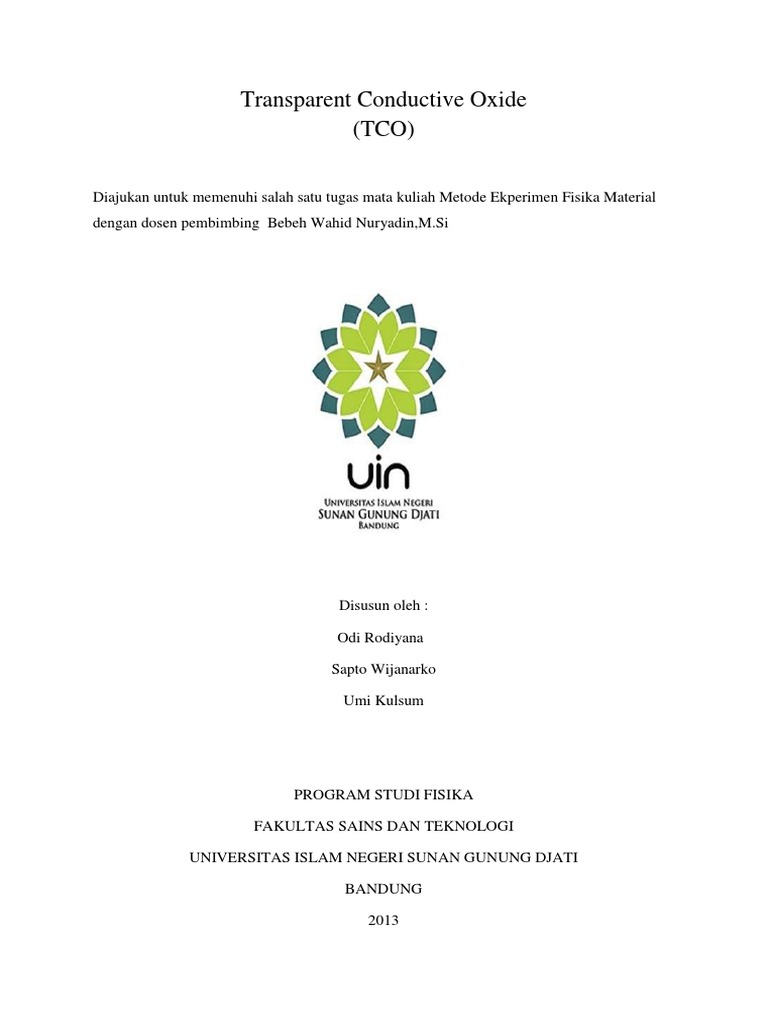 Makalah TCO (Material ITO) | PDF