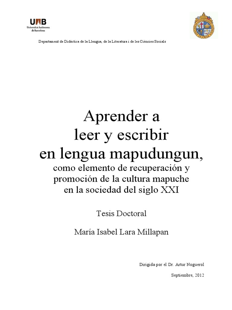 Leer y Escribir Mapudungun | PDF | Estudios de idiomas extranjeros