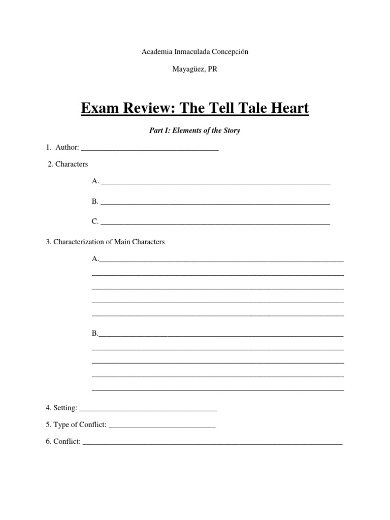 Exam Review The Tell Tale Heart | PDF