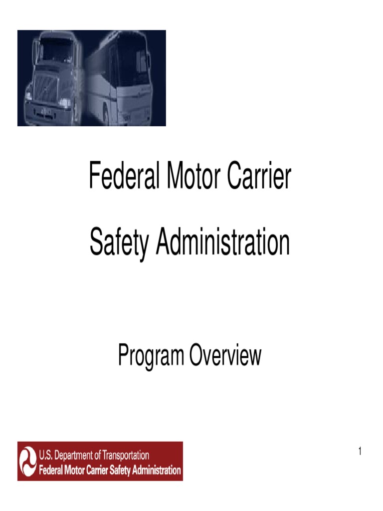 FMCSA Presentation PDF | PDF | Road Transport | Transport