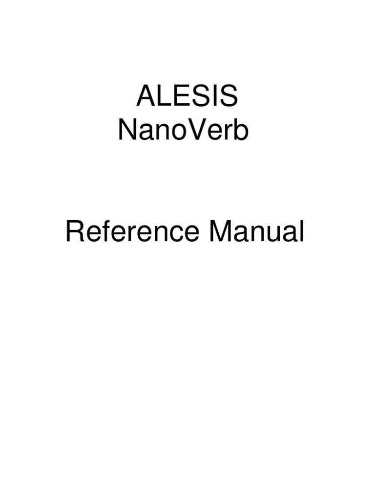 NanoVerb Manual | PDF | Amplifier | Acoustics