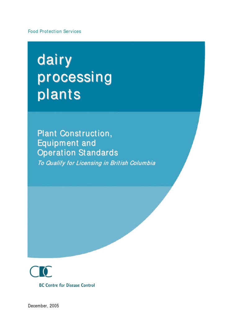 Licensing and Operational Requirements for Dairy Processing Plants in ...