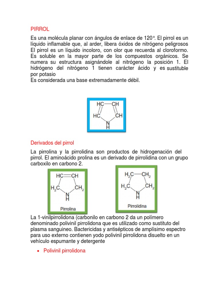 PIRROL | Porfirina | Sustancias químicas