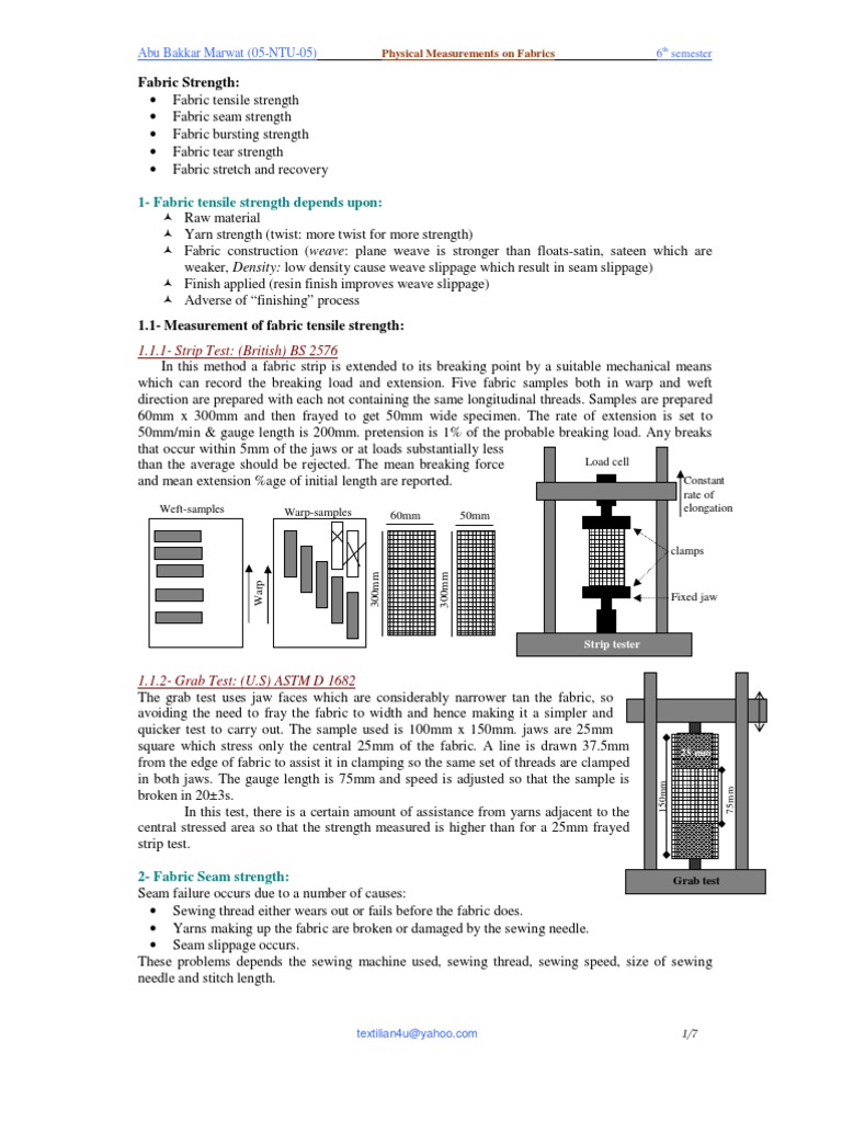 Physical Measurements on Fabric_Textile Testing_By_AbuBakkar Marwat ...