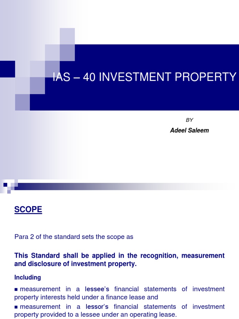 Ias 40 Investment Property by A Deel Saleem | PDF | Business | Finance ...