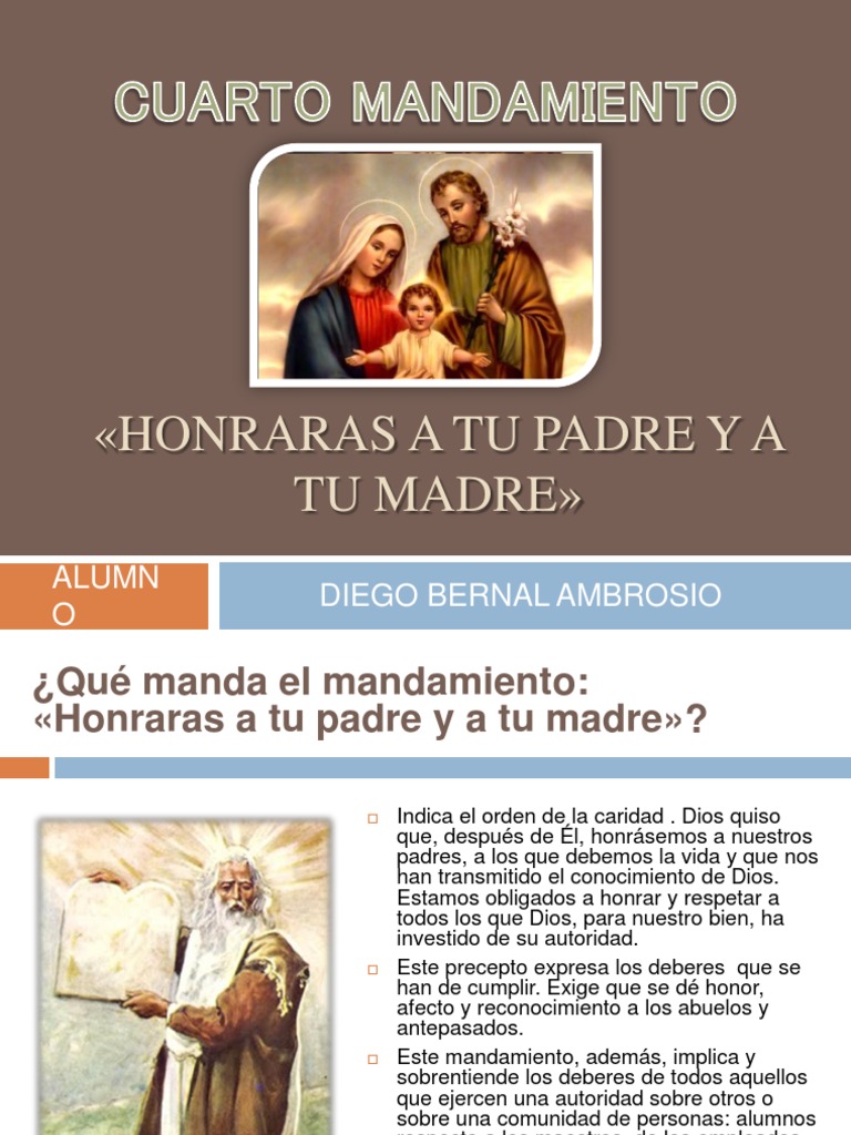 Cuarto Mandamiento Para Niños