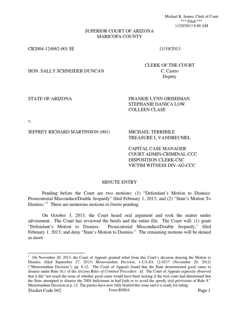 Court Documents: Martinson Case | PDF | Prosecutor | Murder