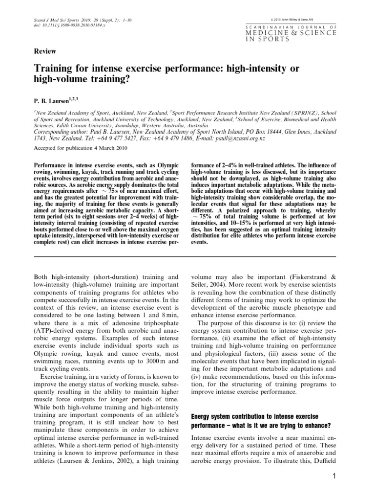 High Intensity Versus Low Intensity High Volume Training | PDF | Wellness